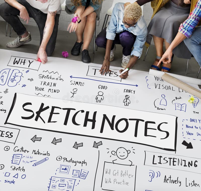 Sketch Notes Creative Drawing Design Graphic Concept Stock Image ...
