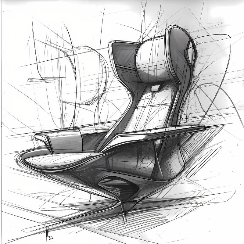 Sketch of Office Chair, a Sketch of a Chair Stock Illustration ...