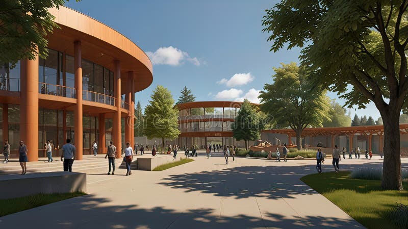 Sketch of Panoramic Design on the Square with 3-storey Round Buildings ...