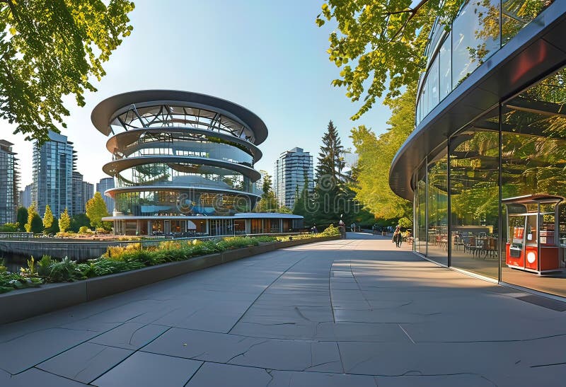 Sketch of Panoramic Design on the Square with 3-storey Round Buildings ...