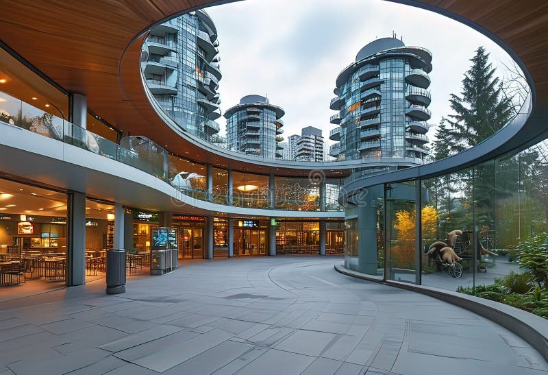 Sketch of Panoramic Design on the Square with 3-storey Round Buildings ...