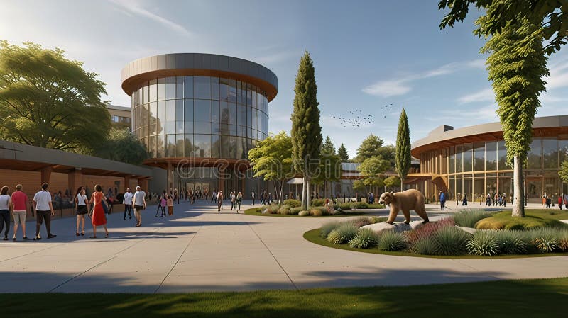 Sketch of Panoramic Design on the Square with 3-storey Round Buildings ...