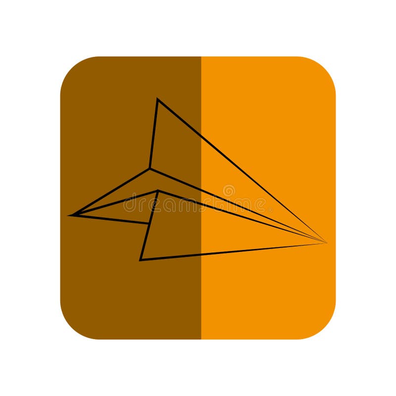 Sketch of Paper Airplane in Square Frame Stock Vector - Illustration of ...