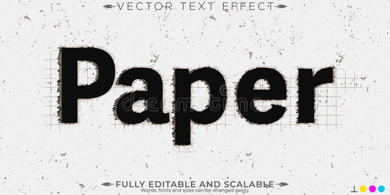 Sketch Paper Text Effect, Editable Old Text and Retro Text Style Stock ...