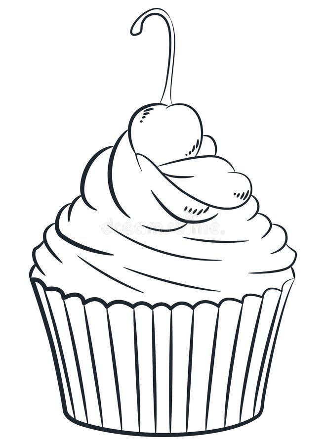 Sketch Patty Cake Bakery Cupcakes Doodle Stock Vector - Illustration of ...