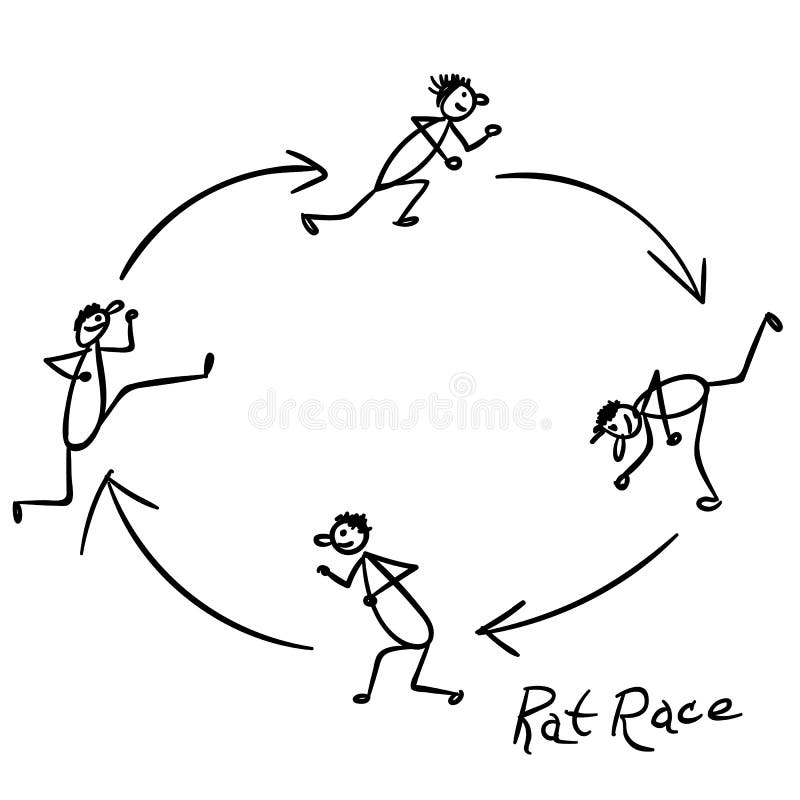 Sketch with People Running Circles Stock Vector - Illustration of ...