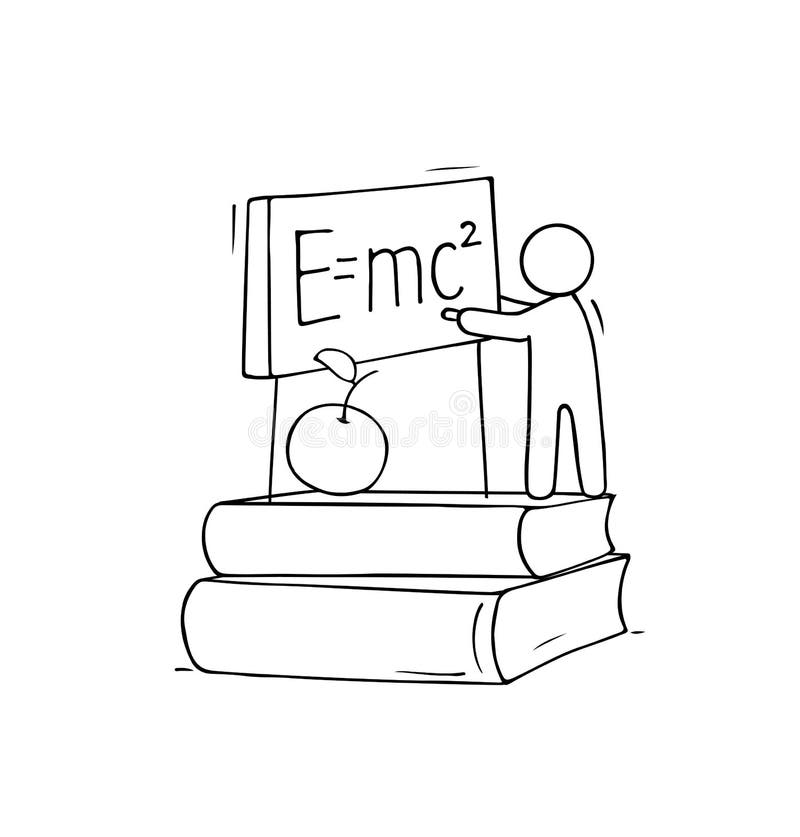 Sketch of Physics Lab with Working Man. Stock Vector - Illustration of ...