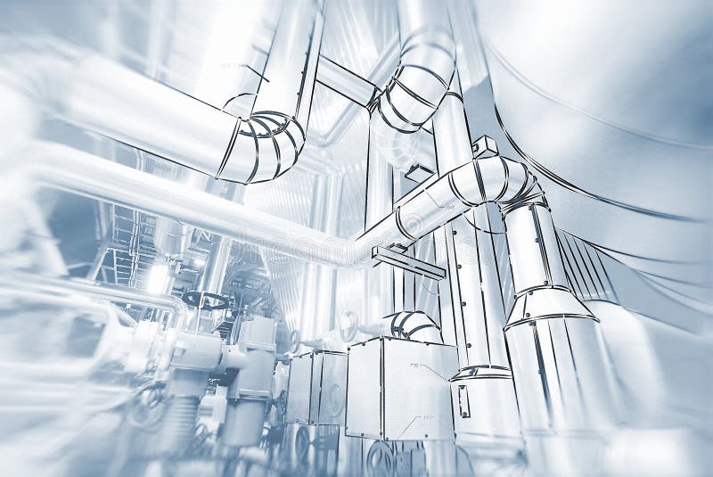 Sketch of Piping Design Concept. Motion Blur Effect Stock Illustration ...