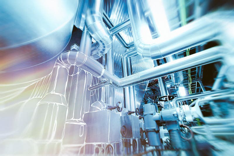 Sketch of Piping Design Concept. Motion Blur Effect Stock Image - Image ...