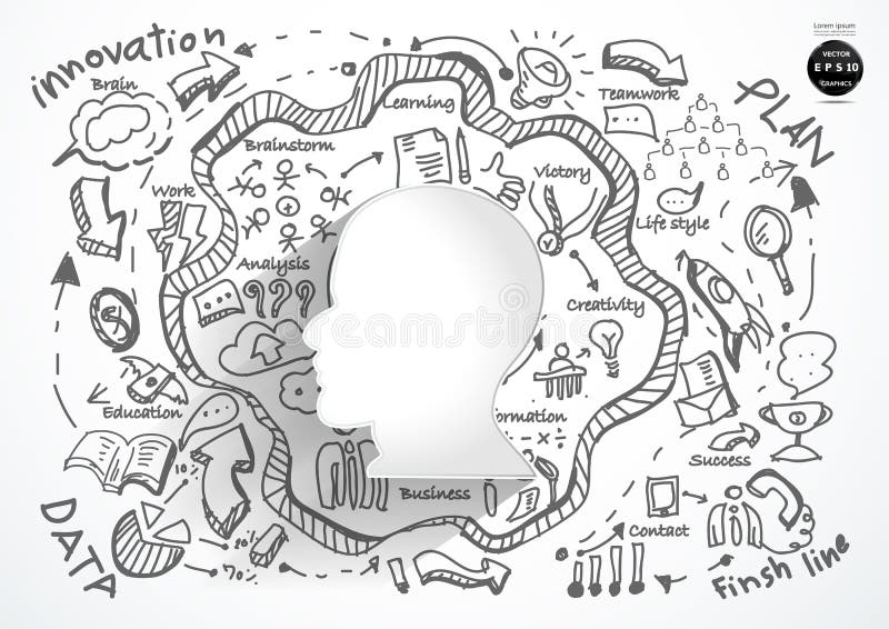 Sketch Plan Business Icon Various - Think Creativity Modern Idea and ...