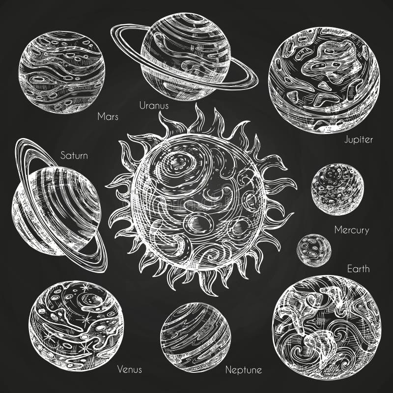 Sketch Solar System Planets. Mercury, Venus, Earth, Mars, Jupiter ... Sketch Solar System Planets. Mercury, Venus, Earth, Mars, Jupiter ...