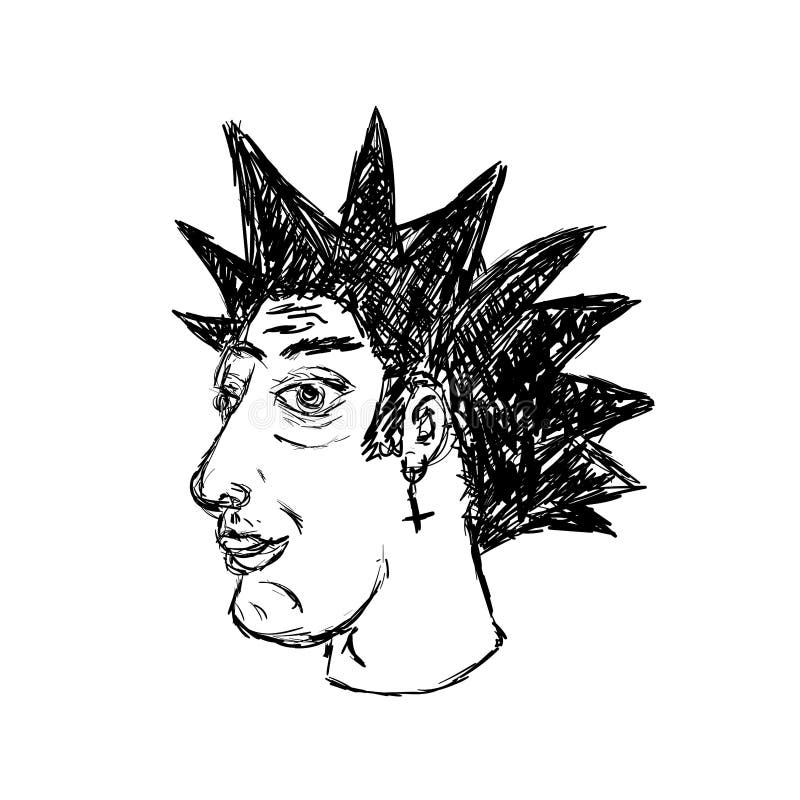 Portrait of Punk Girl with Closed Eyes with Blue-green Lips with Stock ...