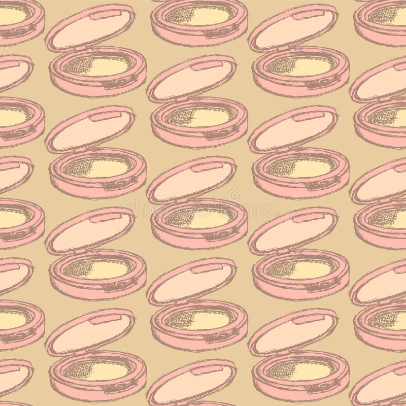 Sketch Powder Compact in Vintage Style Stock Vector - Illustration of ...