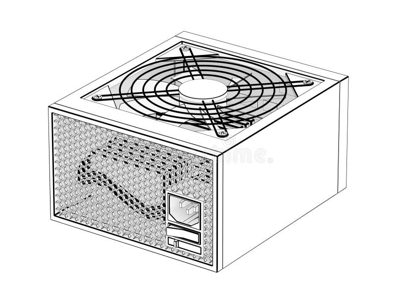 Sketch of a Power Supply Unit for Computer Stock Photo - Illustration ...