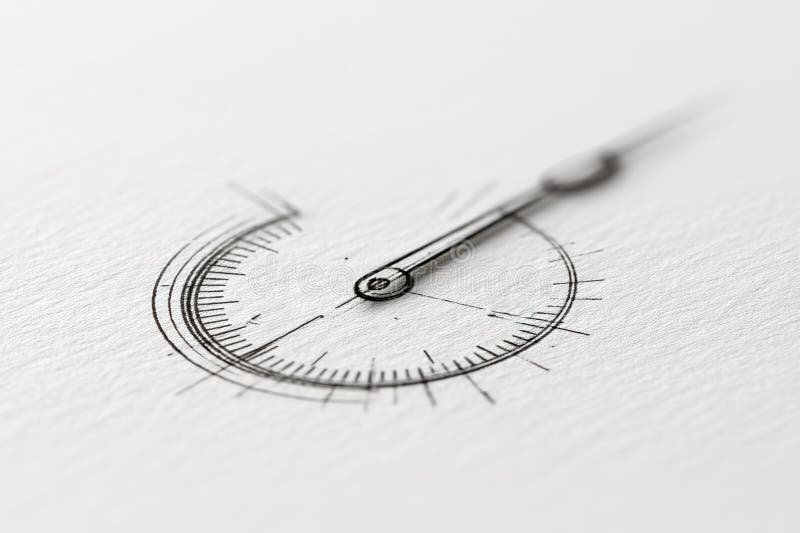 Sketch of a Precise Measuring Instrument Created on Textured Paper ...