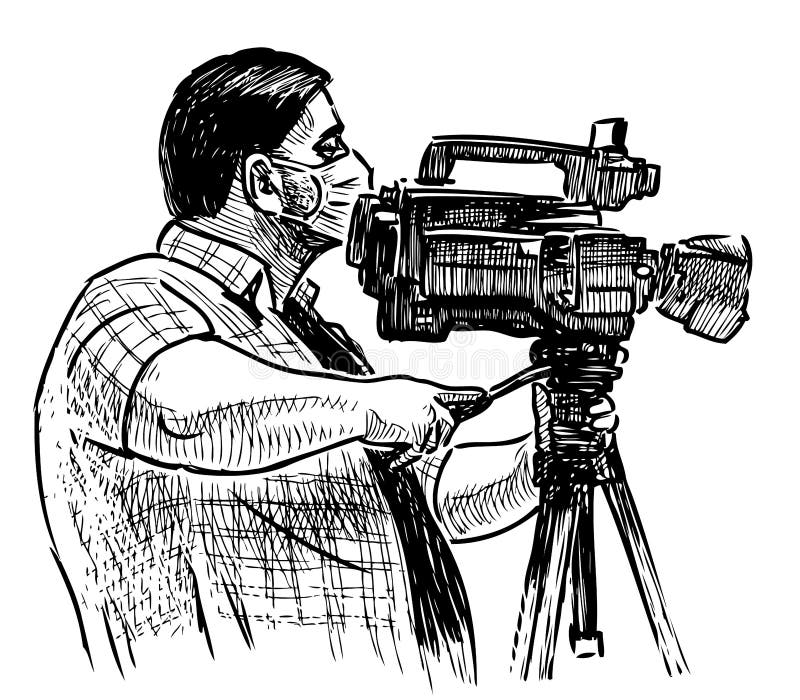 Videographer stock vector. Illustration of cinematographer - 33529812