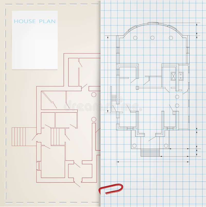 Sketch of the Project of the House Stock Vector - Illustration of ...
