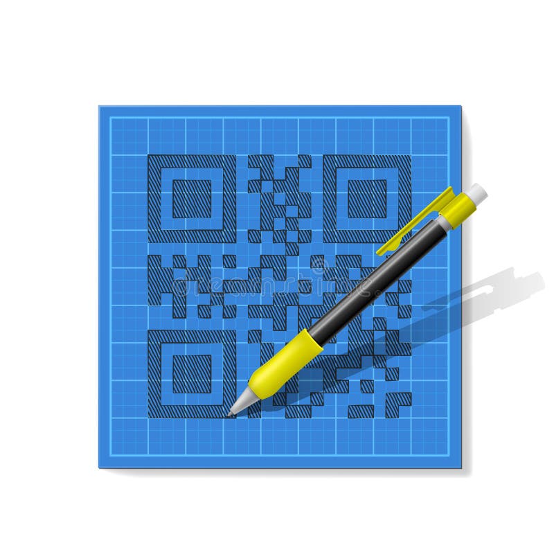 Sketch QR-code stock vector. Illustration of code, qrcode - 42431632