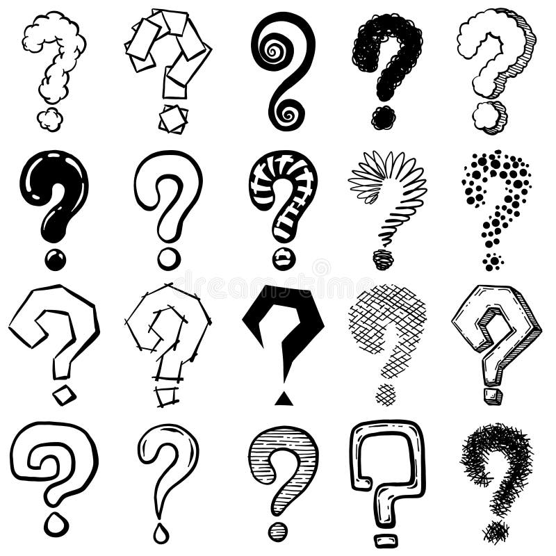Sketch Question Marks. Hand Drawn Color Interrogation Signs, Scribble ... Sketch Question Marks. Hand Drawn Color Interrogation Signs, Scribble ...