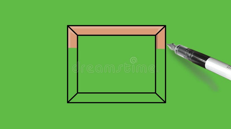 Sketch Rectangle Frame Design with Pink Border and Black Outline on ...