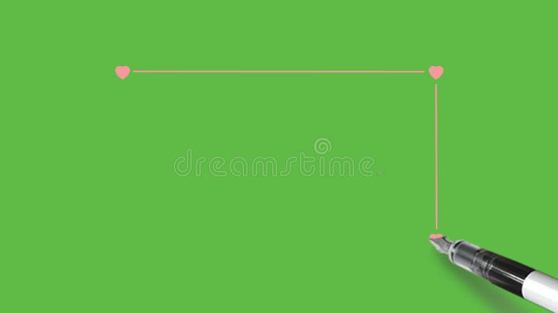 Sketch Rectangular Shape Frame in Specific Heart Design with Pink ...