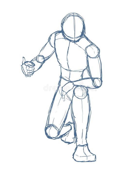 Sketch reference body draw stock vector. Illustration of referencial ...