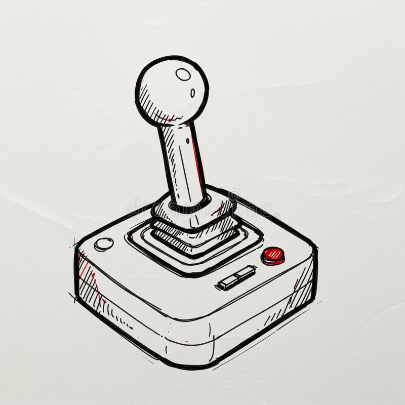 Sketch of a Retro Joystick with a Spherical Handle Atop a Short ...