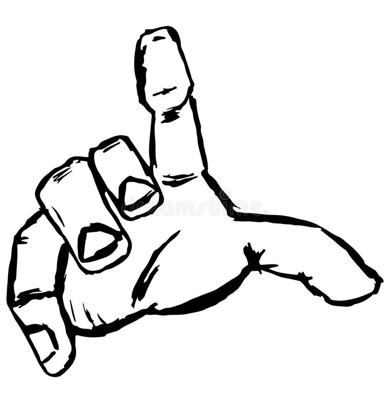 Sketch of a Right Hand in the Gesture of Touching with Index Finger ...