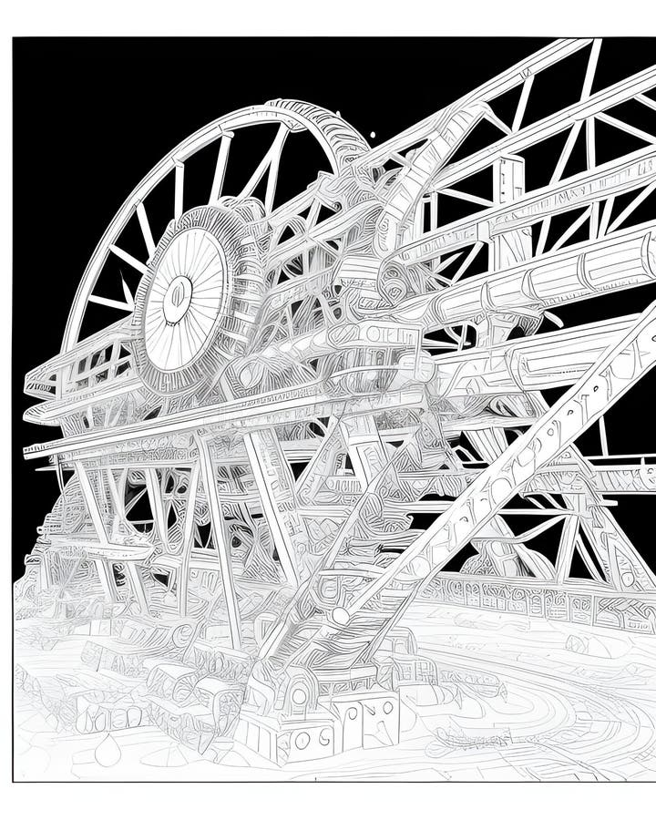 Sketch of a Roller Coaster on a White Background. Vector Illustration ...