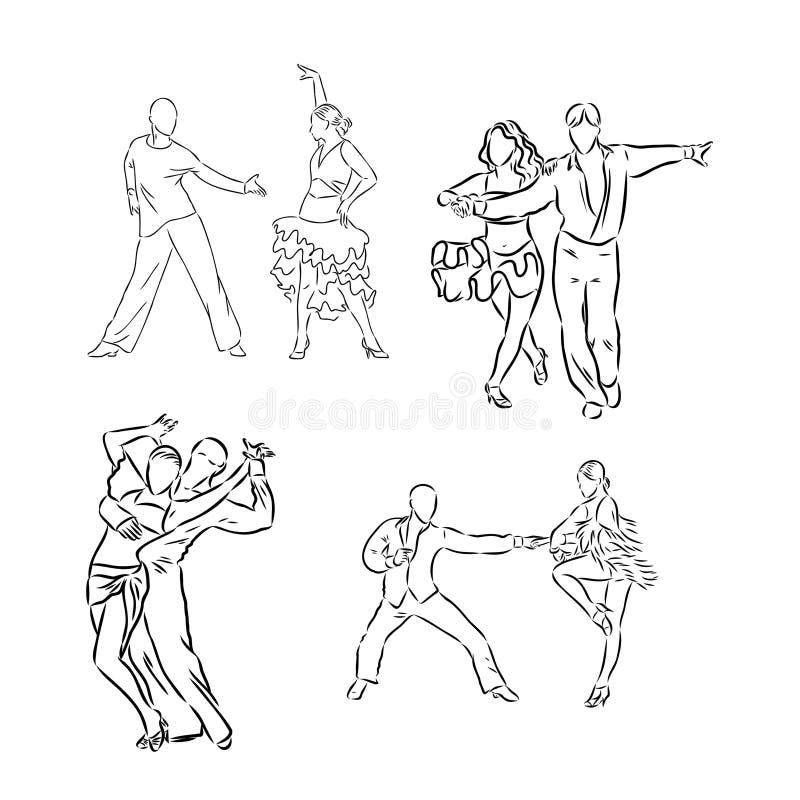 Sketch of Samba Dancer Isolated on White Background Stock Vector ...