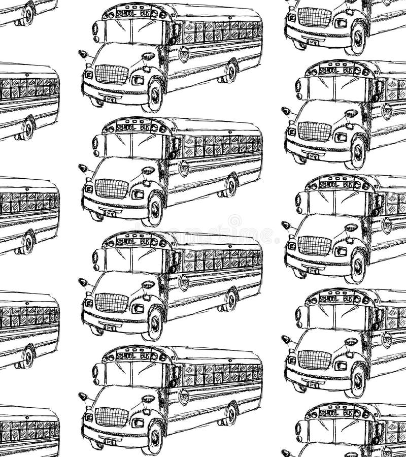 School Bus Line Drawing stock vector. Illustration of stroke - 19526551