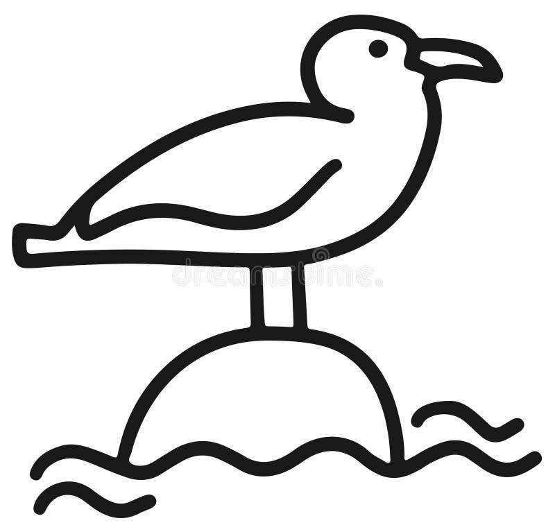 Sketch Seagull Icon. Line Drawing Hand Drawn Doodle Stock Vector ...
