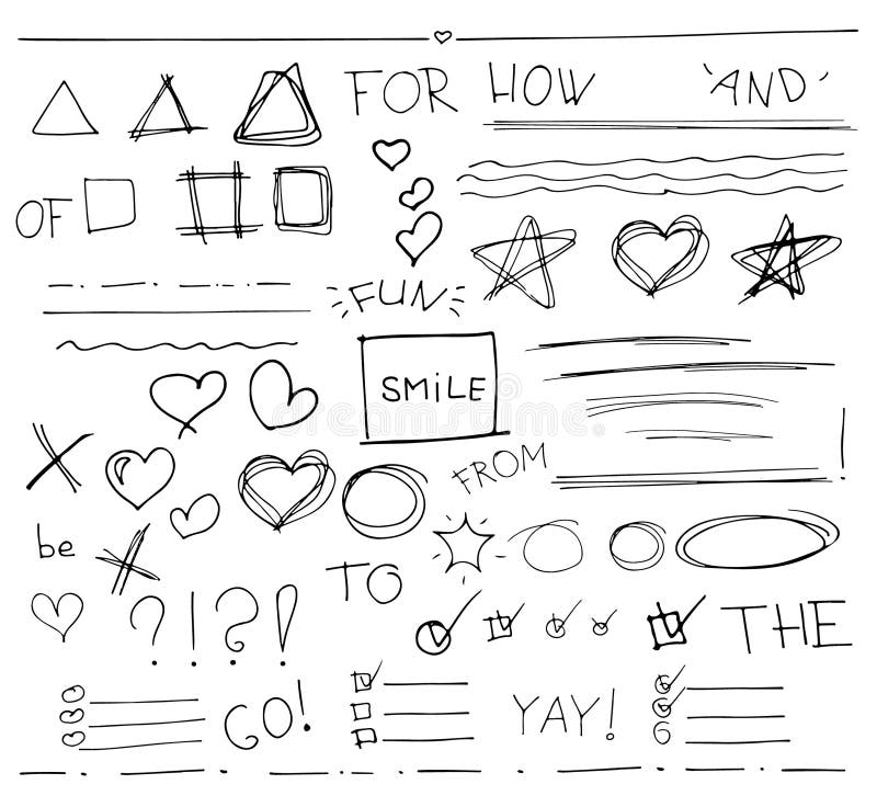 Sketch set of vector hand stock vector. Illustration of pencil - 85948929