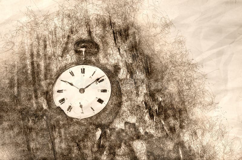 Sketch Showing that it is All about the Passage of Time Stock ...