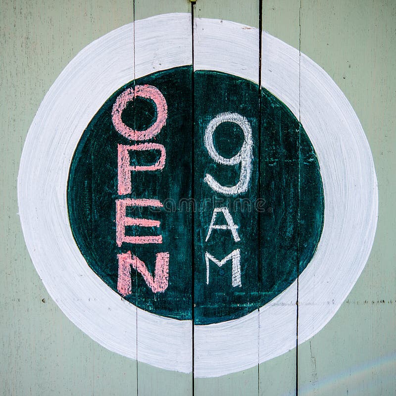 Sketch of sign open 9 am stock image. Image of commerce - 41223419