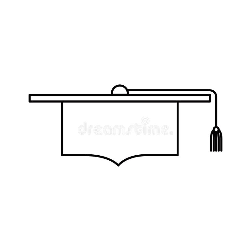 Sketch Silhouette Image Graduation Cap Front View Stock Vector ...