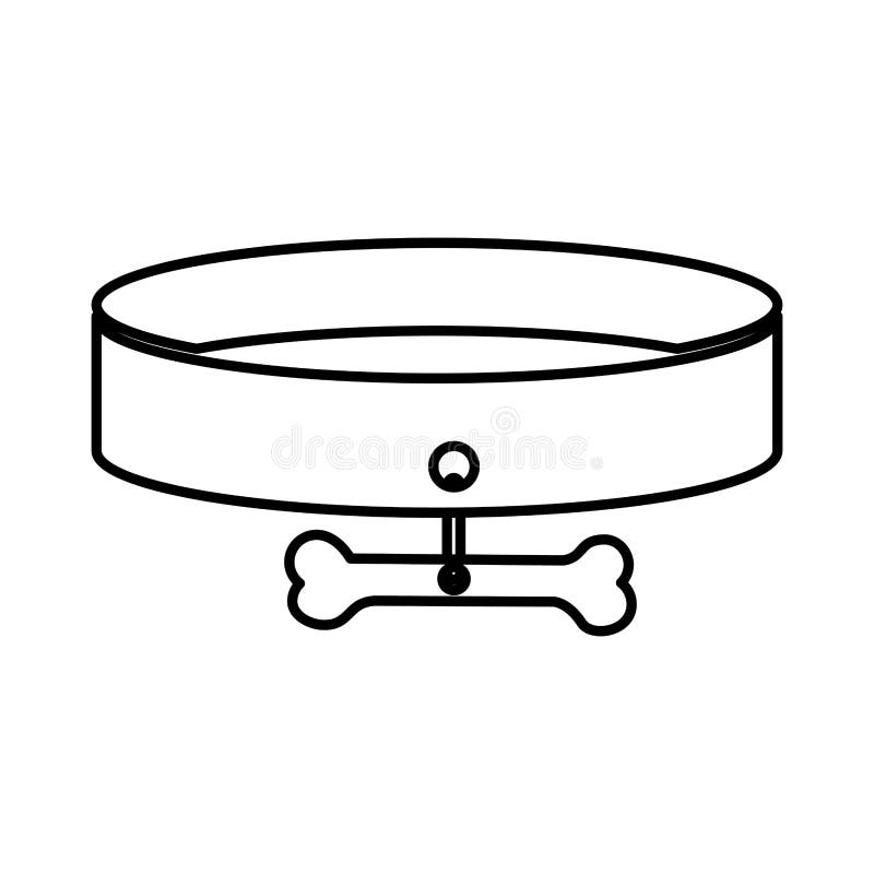Sketch Silhouette Pet Necklace and Bone Plaque Stock Illustration ...