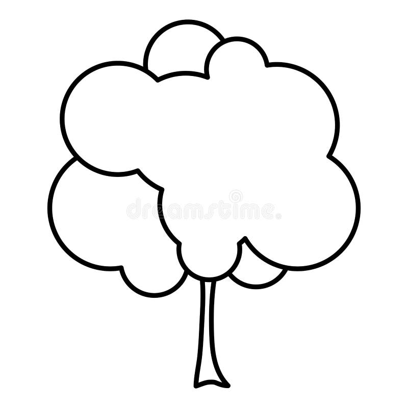 Sketch Silhouette Small Leafy Tree with Leaves Stock Illustration ...