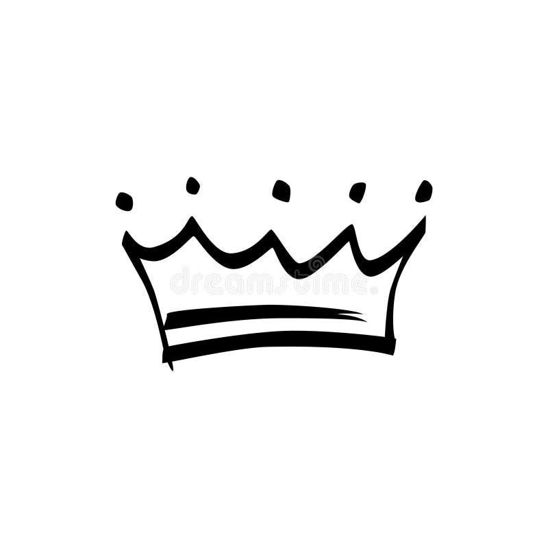 Sketch of a Simple Crown Design with Decorative Elements on a Plain ...