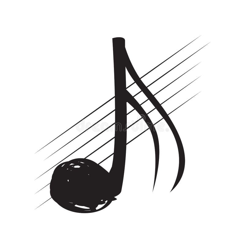 Draw a sixteenth note stock illustration. Illustration of handwriting ...