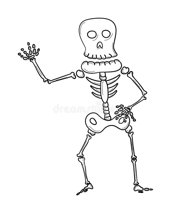Sketch of the skeleton stock vector. Illustration of hand - 54033387