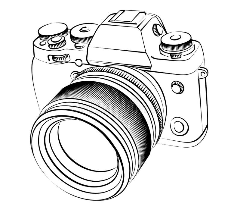 Drawing Digital Slr Camera Stock Illustrations – 700 Drawing Digital ...