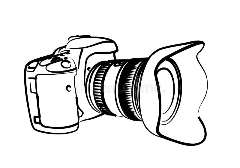 Sketch of a SLR camera. stock vector. Illustration of equipment - 319073407
