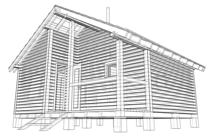 Sketch of Small House. Vector Rendering of 3d Stock Vector ...
