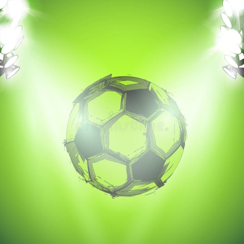 Sketch Soccer Ball and Lightstage Stock Vector - Illustration of game ...