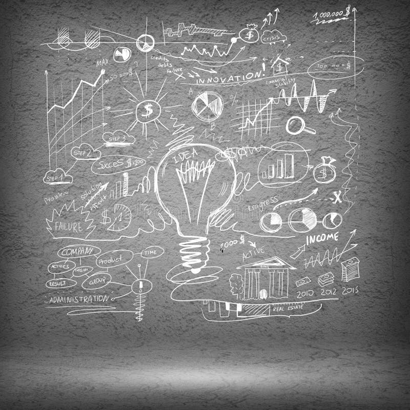 Sketch of some ideas stock image. Image of lamp, creativity - 67340279