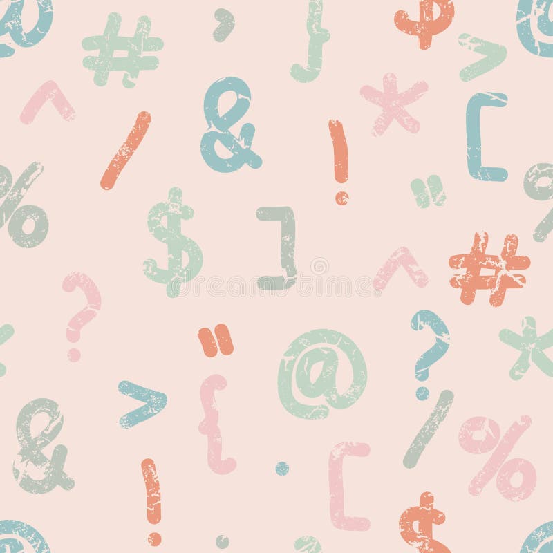 Sketch of Special Symbols. Seamless Vector Pattern Stock Vector ...