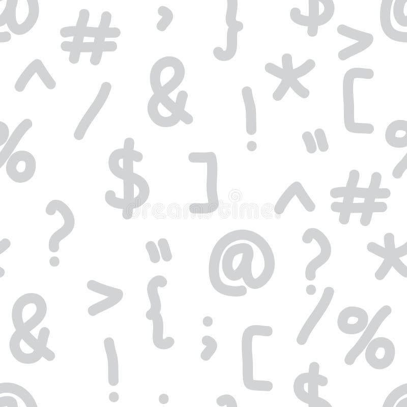 Sketch of Special Symbols. Seamless Vector Pattern Stock Vector ...