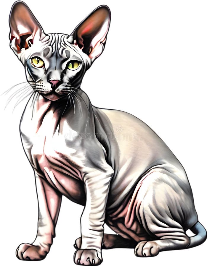 A Sketch of a Sphynx Cat. AI-Generated. Stock Photo - Image of instant ...
