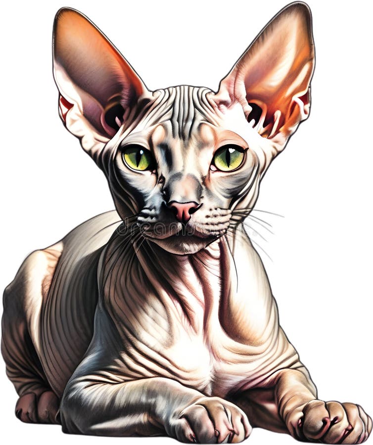 A Sketch of a Sphynx Cat. AI-Generated. Stock Photo - Image of gato ...